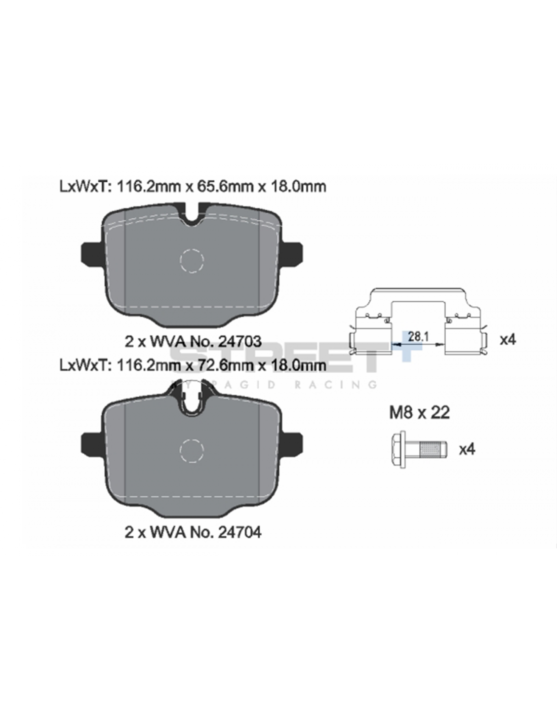 Pastillas Pagid Street+ BMW Serie 6 G32 Gran Turismo traseras (Tipo 1)